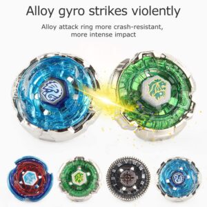 GOIJRER Gyros 4 Pieces Pack Battling Tops Metal Fusion Starter Set with Stickers Two Launchers Gift Idea Toys with Storage Box…