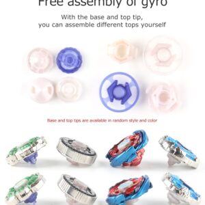 GOIJRER Gyros 4 Pieces Pack Battling Tops Metal Fusion Starter Set with Stickers Two Launchers Gift Idea Toys with Storage Box…