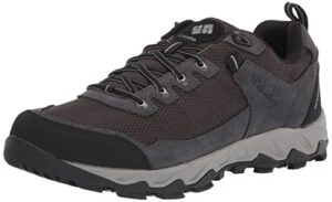 columbia men's valley pointe waterproof hiking shoe, shark/monument, 11 wide