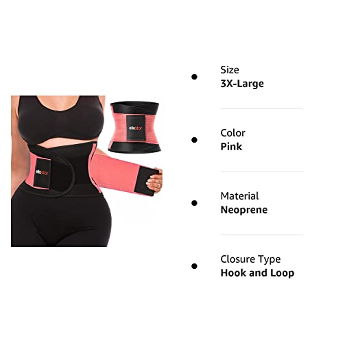 ellostar Women's Waist Trainer: Sweat Band for Belly Fat, Tummy Control, Back Support, Workout Shapewear, Weight Loss Aid X-Large, Pink