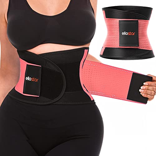 ellostar Women's Waist Trainer: Sweat Band for Belly Fat, Tummy Control, Back Support, Workout Shapewear, Weight Loss Aid X-Large, Pink