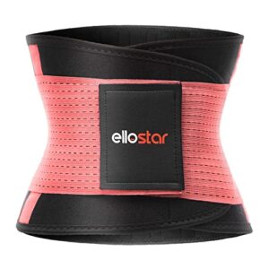 ellostar Women's Waist Trainer: Sweat Band for Belly Fat, Tummy Control, Back Support, Workout Shapewear, Weight Loss Aid X-Large, Pink