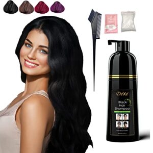 black hair dye yizhong ​hair dye shampoo women men semi permanent hair color for gray hair coverage shampoo for color treated hair natural instincts hair color depositing shampoo (natural black)