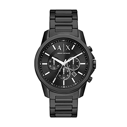 Armani Exchange Men's Quartz Watch with Stainless Steel Strap, Black, 22 (Model: AX1722)