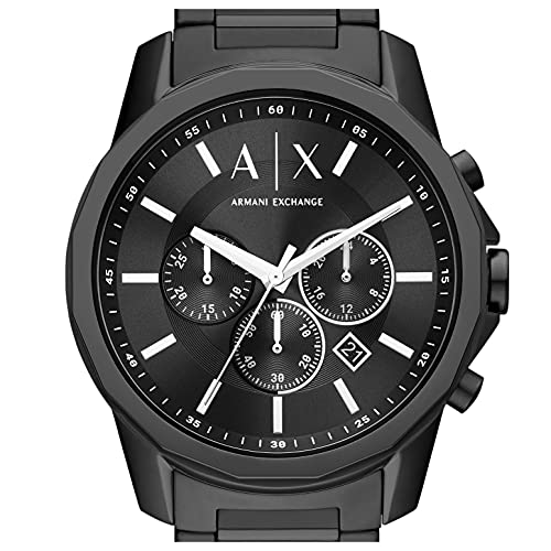 Armani Exchange Men's Quartz Watch with Stainless Steel Strap, Black, 22 (Model: AX1722)