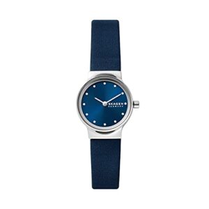 skagen women's freja two-hand blue eco leather watch (model: skw3007)