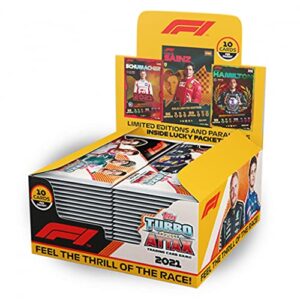 2021 topps f1 turbo attax cards - box (24 packs per box) (10 cards per pack) (total of 240 cards)