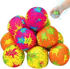 hfatmos water splash balls float, water bomb balls for pool, water absorbent ball for water activities, kids pool toys summer beach soaking games fun children party activities 12 pcs