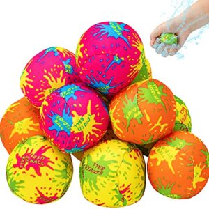 HFATMOS Water Splash Balls Float, Water Bomb Balls for Pool, Water Absorbent Ball for Water Activities, Kids Pool Toys Summer Beach Soaking Games Fun Children Party Activities 12 Pcs