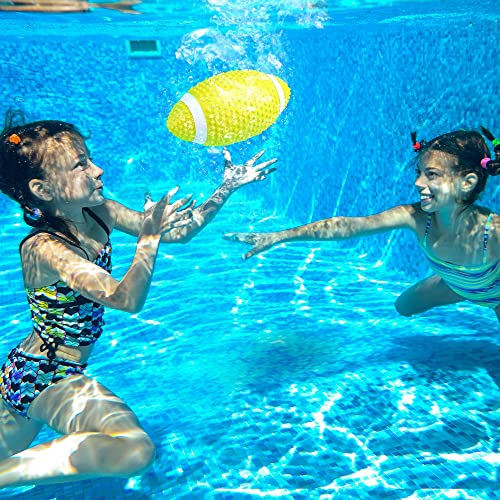 Hiboom Swimming Pool Football, Water Footballs for Pool for Under Water Passing, Dribbling, Beach Football Waterproof, Pool Water Diving Game Toys for Teens Adults, Ball Fills with Water (Yellow)