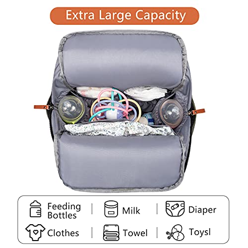 Diaper Bag Backpack Frank Mully Large Multifunction Travel Baby Bag for Mom Dad Army Green