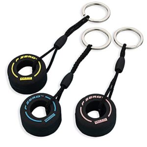 qnqa f1 racing tire key chain,wheel tyre auto keychain,mini cute tire keyring,soft rubber,car part model keyfob,automotive part car gift key ring for men women auto accessoriest,feel (3pcs),Ø3.6×14cm