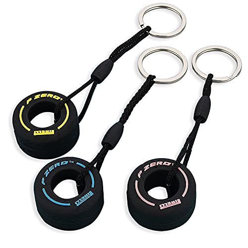 QNQA F1 Racing Tire Key Chain,Wheel Tyre Auto Keychain,Mini Cute Tire Keyring,Soft Rubber,Car Part Model Keyfob,Automotive Part Car Gift Key Ring for Men Women Auto Accessoriest,Feel (3pcs),Ø3.6×14CM