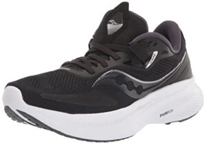 saucony women's guide 15 running shoe, black/white, 8