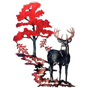 metal iron whitetail deer wall art decoration sculpture, 3d elk craft home hanging ornament for living room for living room, bedroom bathroom (b)