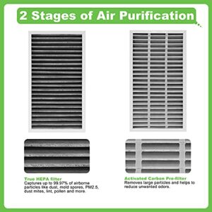 Hichoryer F1 Filter Allergen Reduction+Odor Removal, Replacement Filter Compatible with Filtrete C01 T02 Room Air Purifier FAP-C01-F1 and FAP-T02-F1,2 Pack