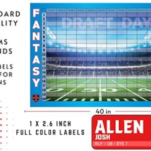 Fantasy Football Draft Board 2023-2024 - Color Rush Labels & Draft Board - Fantasy Football Draft Kit