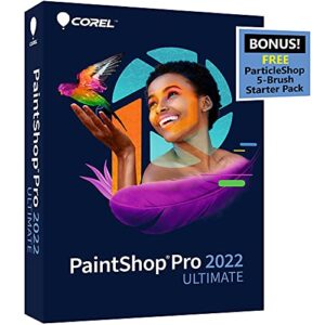 corel paintshop pro 2022 ultimate | photo editing & graphic design software + creative bundle | amazon exclusive particleshop starter pack [pc disc] [old version]