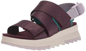 merrell women's alpine cush backstrap wedge sandal, burgundy, 7