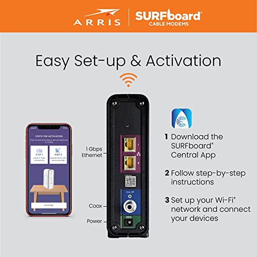 ARRIS Surfboard SBG10-RB DOCSIS 3.0 Cable Modem & AC1600 Dual Band Wi-Fi Router, Approved for Cox, Spectrum, Xfinity & Others (RENEWED)