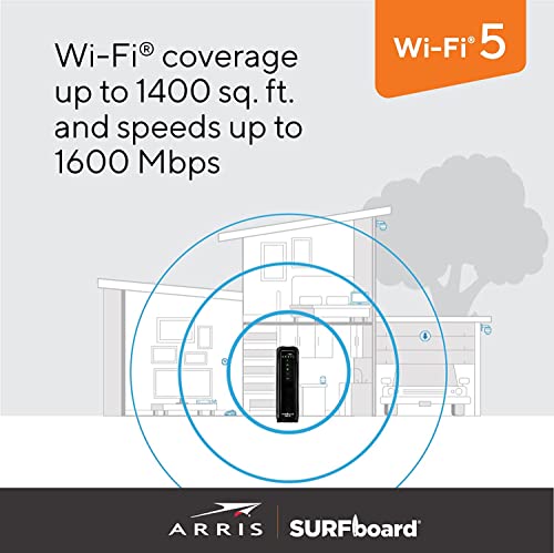 ARRIS Surfboard SBG10-RB DOCSIS 3.0 Cable Modem & AC1600 Dual Band Wi-Fi Router, Approved for Cox, Spectrum, Xfinity & Others (RENEWED)