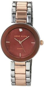 anne klein women's genuine diamond dial bracelet watch