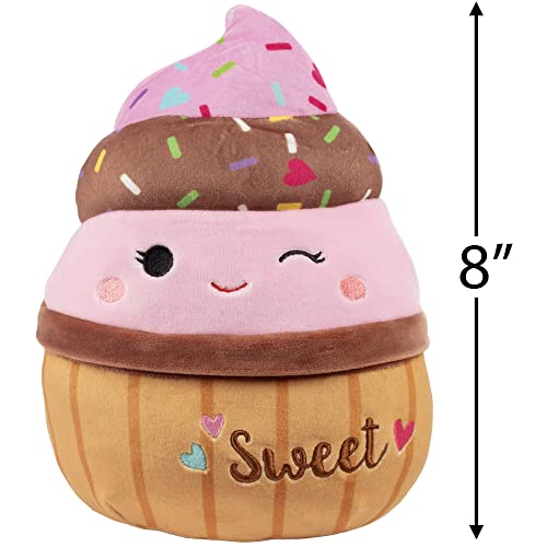 Squishmallow 8" Dessert Food Plush, 3pk - Cupcake, Smores, & Strawberry - Set of 3 - Official Kellytoy - Soft and Squishy Adorable Stuffed Animal Toy - Great Gift for Kids - Ages 2+