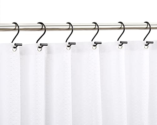 CHICTIE Black Shower Curtain Hooks Rings, Decorative Shower Curtain Rings for Bathroom Shower Curtains Rods, Set of 12 Premium Rust-Resistant Metal Shower Hooks Hangers T Shaped Design