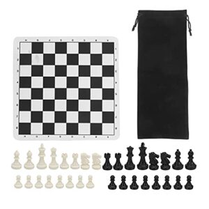 01 international standard chess competition king, compact shape quality rubber international standard chess set portable with chessboard for kids for people