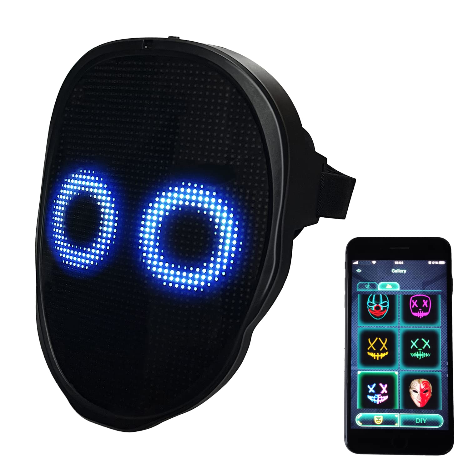 Depointer Life Led Mask with Bluetooth-compatible App Controlled, Customizable Shining Mask