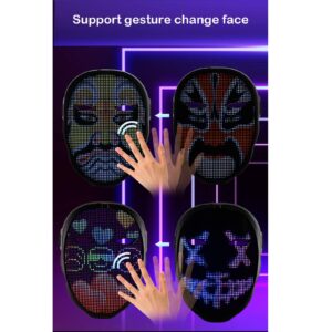 Depointer Life Led Mask with Bluetooth-compatible App Controlled, Customizable Shining Mask