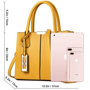 CHICAROUSAL Purses and Handbags for Women Leather Crossbody Bags Women's Tote Shoulder Bag (Yellow)