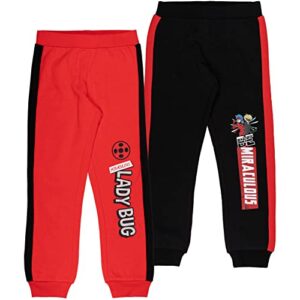 miraculous ladybug little girls fleece 2 pack pants red/black 6-6x