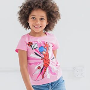 Miraculous Ladybug Cat Noir Rena Rouge Big Girls 3 Pack Graphic T-Shirts Black/Pink/Red 14-16