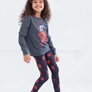 Miraculous Ladybug Big Girls Pullover Sweatshirt and Leggings Outfit Set Grey/Black 14-16