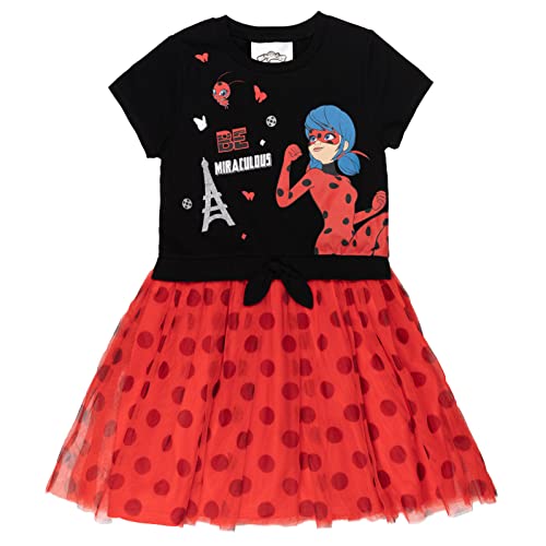 Miraculous Ladybug Big Girls Tulle Dress Black/Red 14-16