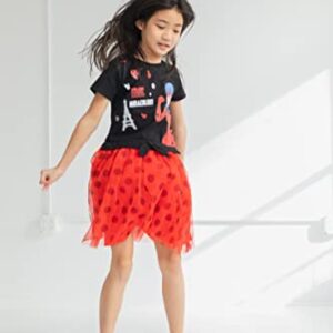 Miraculous Ladybug Big Girls Tulle Dress Black/Red 14-16