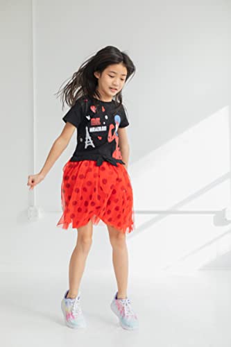 Miraculous Ladybug Big Girls Tulle Dress Black/Red 14-16