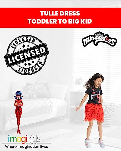 Miraculous Ladybug Big Girls Tulle Dress Black/Red 14-16