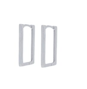 pair of rectangle hoop earrings luxury women trendy fine huggie earrings cartilage jewelry sterling silver, oval hoop earrings, silver or gold, square hoop earrings bestseller (sterling silver)