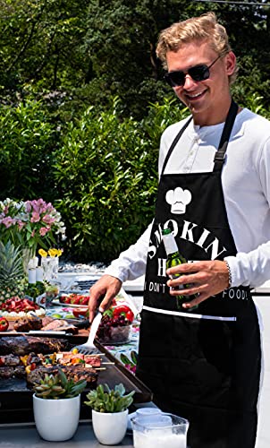 LIKENORTH funny aprons for men Hilarious mens apron for cooking kings chef apron for men,Perfect for bbq & grill shenanigans (Smokin Hot)