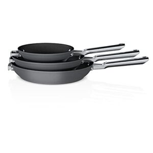 ninja c53000 foodi neverstick premium 3-piece fry pan set, anti-scratch nesting cookware, hard-anodized, nonstick, durable & oven safe to 500°f, slate grey