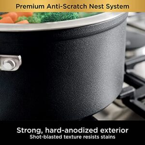 Ninja C53000 Foodi NeverStick Premium 3-Piece Fry Pan Set, Anti-Scratch Nesting Cookware, Hard-Anodized, Nonstick, Durable & Oven Safe to 500°F, Slate Grey