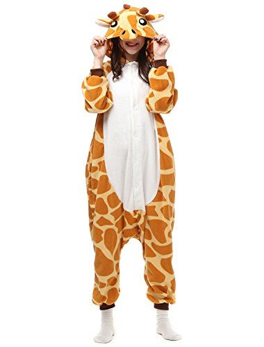 Amazocosplay Adult Giraffe Onesie Animal One Piece Cosplay Costume Pajamas,X-Large