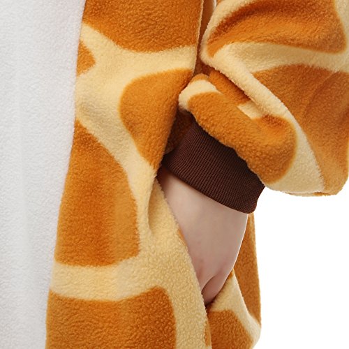 Amazocosplay Adult Giraffe Onesie Animal One Piece Cosplay Costume Pajamas,X-Large