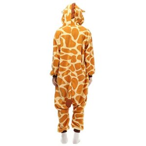 Amazocosplay Adult Giraffe Onesie Animal One Piece Cosplay Costume Pajamas,X-Large