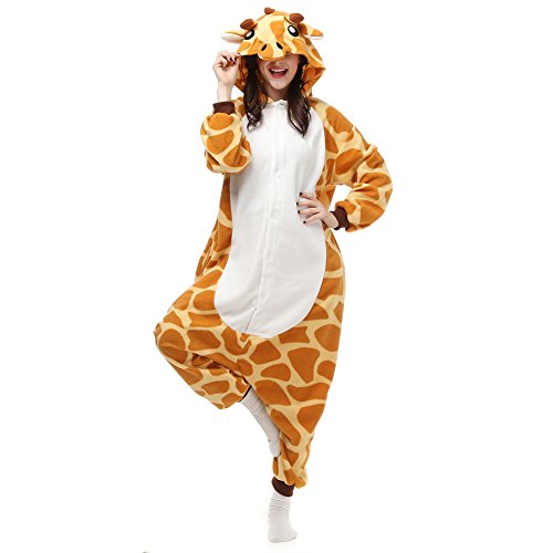 Amazocosplay Adult Giraffe Onesie Animal One Piece Cosplay Costume Pajamas,X-Large