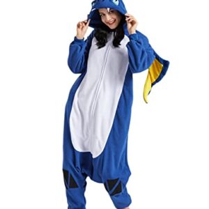 SAMGU Dragon Onesie Adult Halloween Christmas Animal Cosplay Costume One Piece Pajamas for Men Women Medium