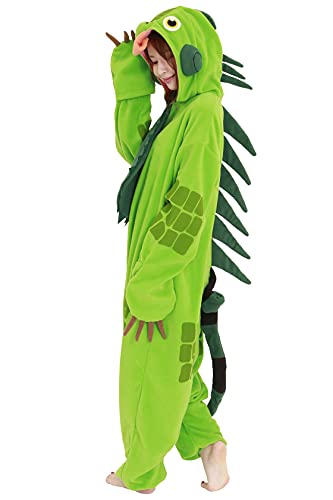 SAZAC Green Iguana Kigurumi - Onesie Jumpsuit Halloween Costume