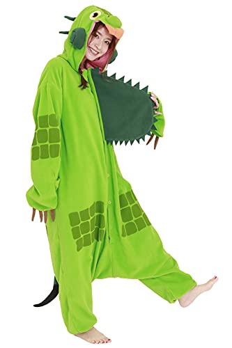 SAZAC Green Iguana Kigurumi - Onesie Jumpsuit Halloween Costume